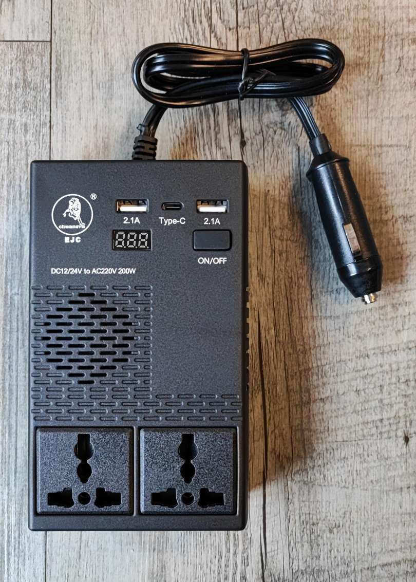 EJC 200w Car Power Inverter - Convert 12V DC to 220V AC on the Go ...