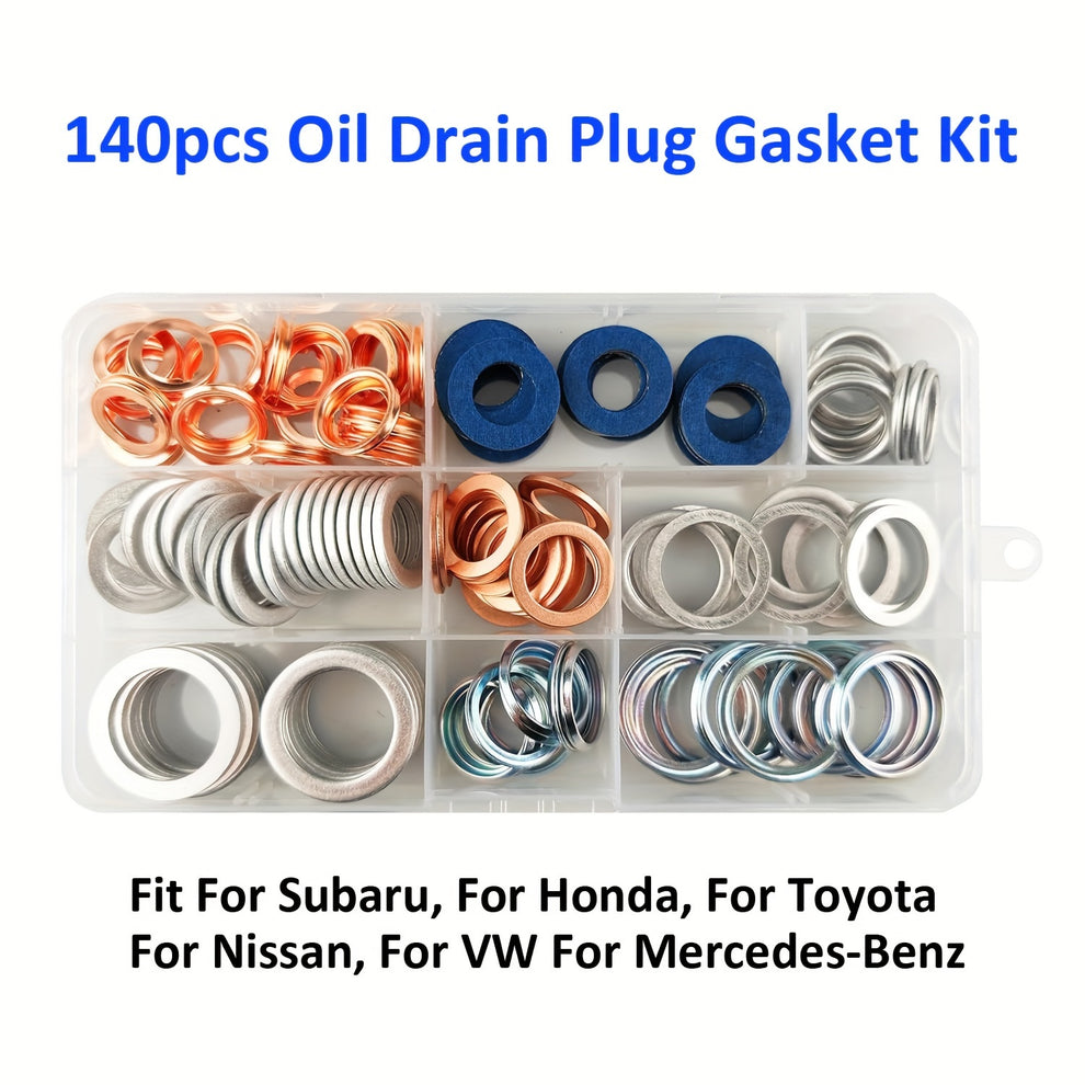 140pcs Oil Drain Plug Gasket Assortment Kit | Little Tokyo SA