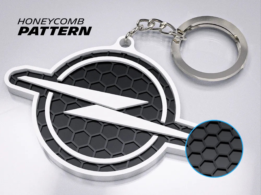 "Opel Badge" Honeycomb 3D Printed Key Chain (PRE-ORDER) | Little Tokyo SA