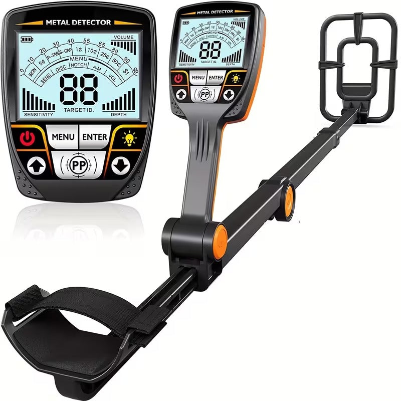 Underground Foldable Digital ID Target and Depth Display Golden Metal
