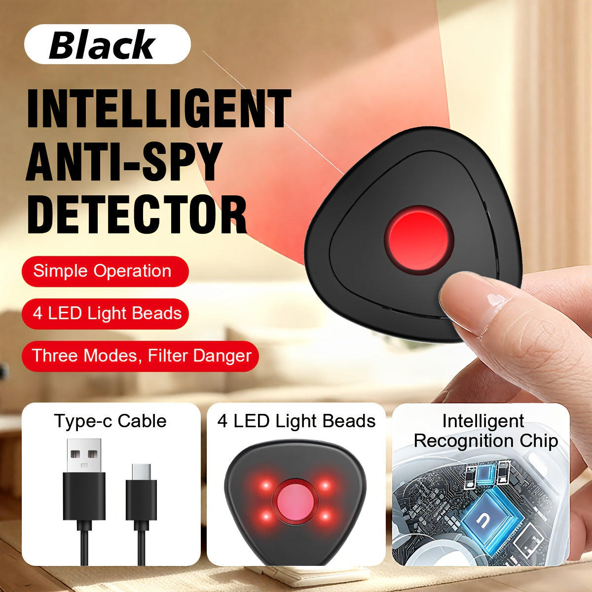 1pc Portable Mini Hidden Camera Detector