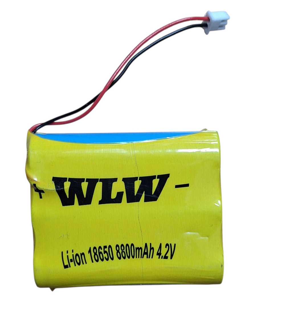 WLW Li-ion 18650 8800mAh 4.2V battery pack With 2 Pin Connector - Flat ...