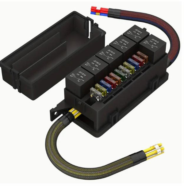 Pre-Wired Fuse and Relay Box 12V - 6 Relays and Fuses | Little Tokyo SA